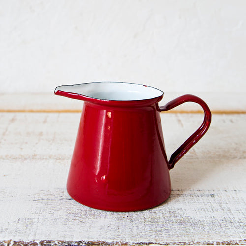 Red Enamelware Milk Pitcher – REAL FABRICA