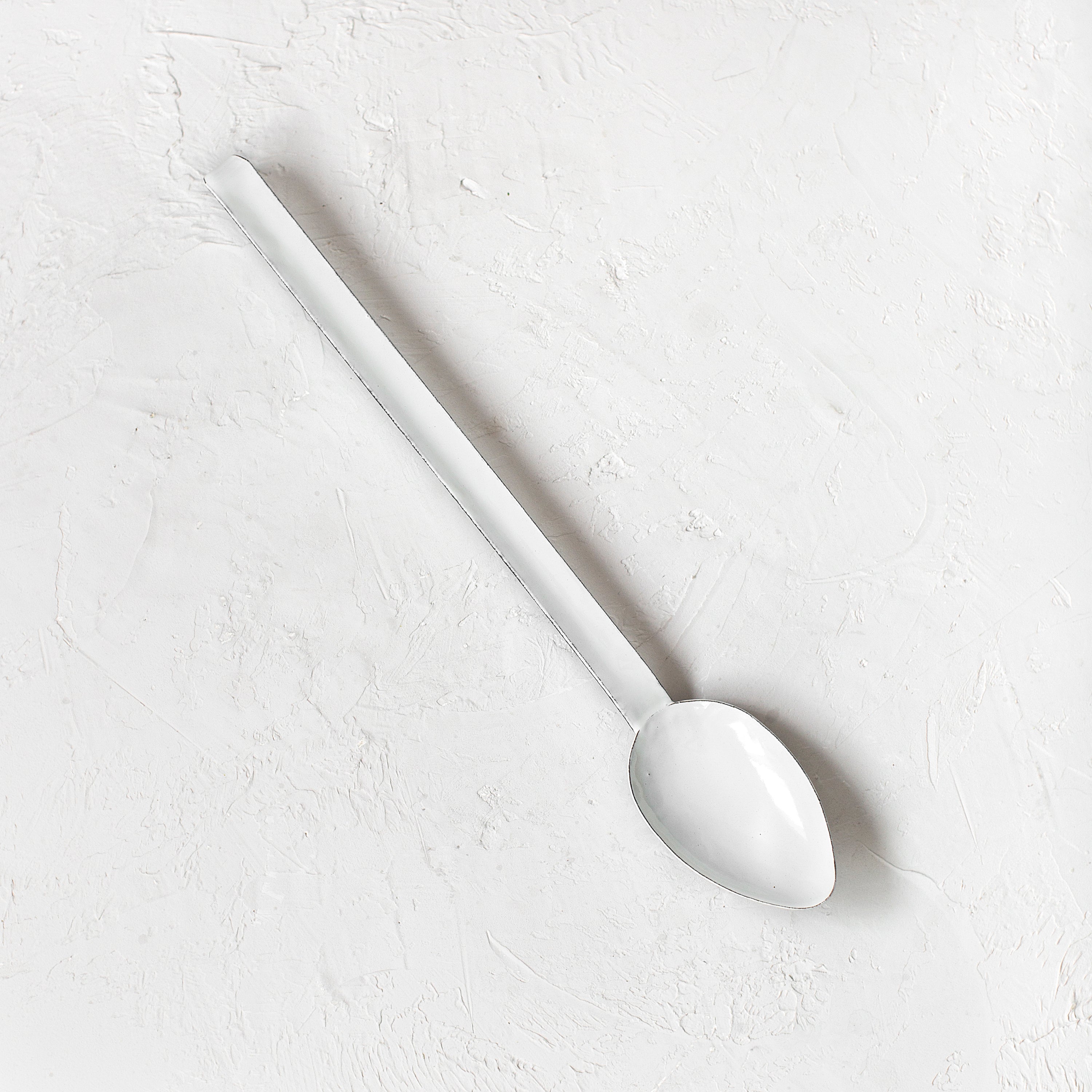 White Enamelware Serving Spoon – REAL FABRICA